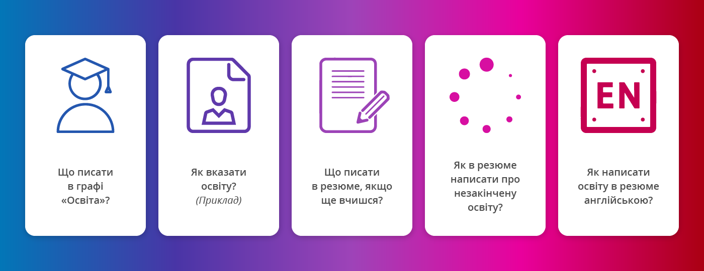 Що писати у графі освіта в резюме Поради приклади Cv2you блог